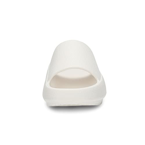 Dirk Slides for Women and Men Sandals Pillow Slippers Shower shoes Cushioned Cloud Slides,White,9 Women/7 Men