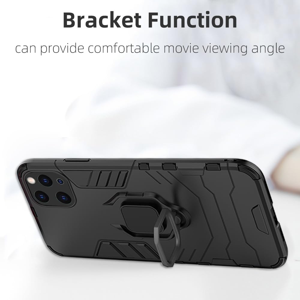 Arseaiy Case for Samsung Galaxy A40 Phone Case Cover with Kickstand Carbon Fiber Silicone Bracket Phone Holder Shockproof Bumper Slim Fit Telephone Shell Black