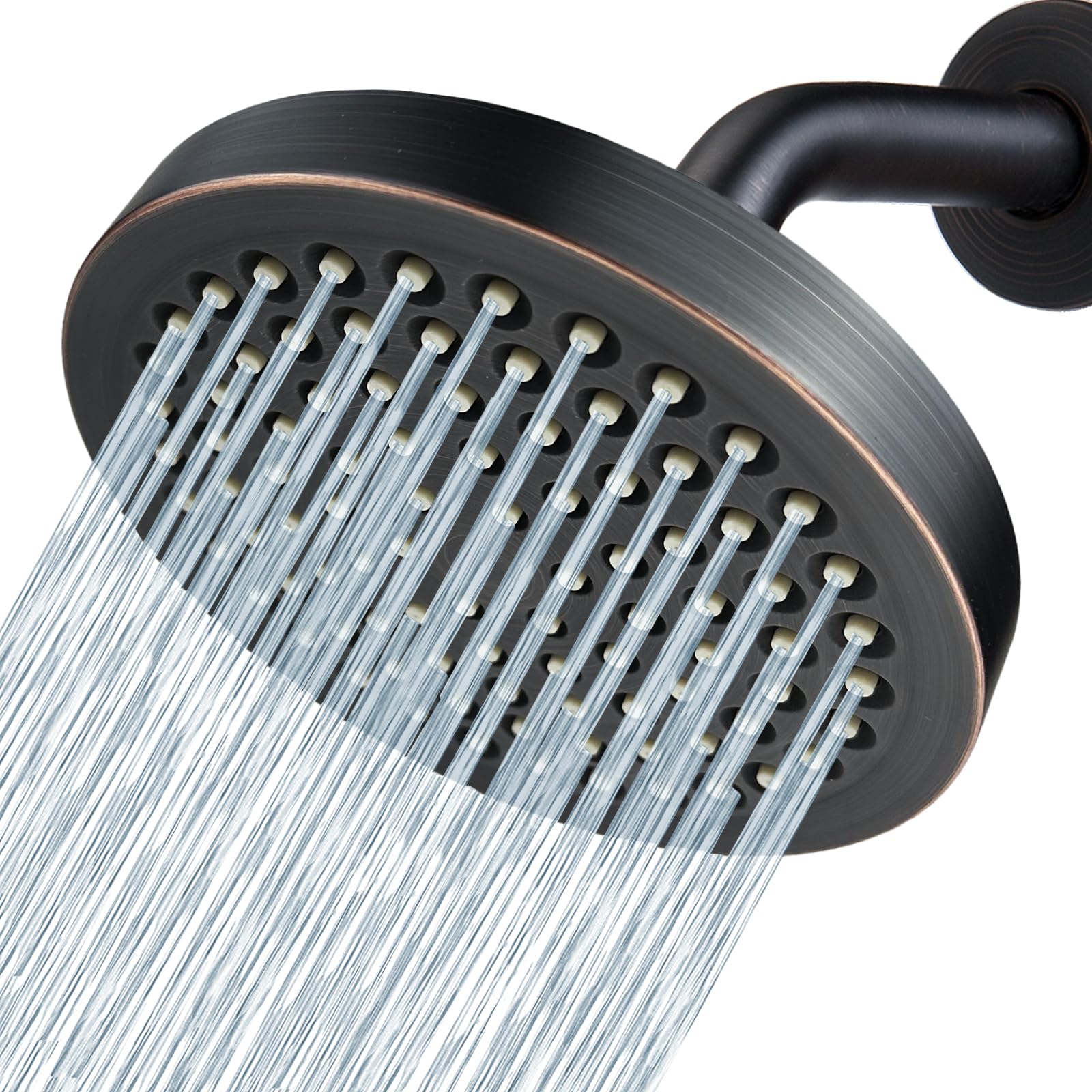Voolan High Pressure Rain Shower Head, Luxury Modern Look, The Perfect Adjustable Replacement For Your Bathroom Showerhead, Comfortable Shower Experience Even at Low Water Flow (6" Oil-Rubbed Bronze)