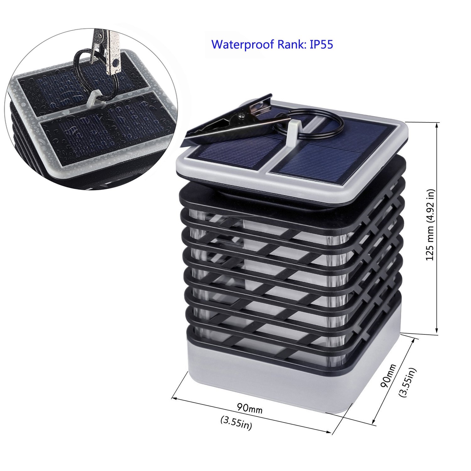 Espier Solar Lantern Outdoor Hanging 75 LED Dancing Flame Effect Solar Table Lights Umbrella Lights for Pathway Patio Yard Garden Decorative Waterproof Auto On/Off