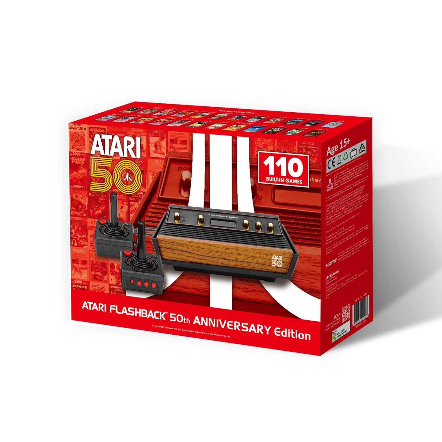 Atari Flashback Console 50th Anniversary Edition, Retro Game Console, Built-in 110 Classic Games, Two Joystick Controllers, HDMI, PLUG & PLAY on HD TV