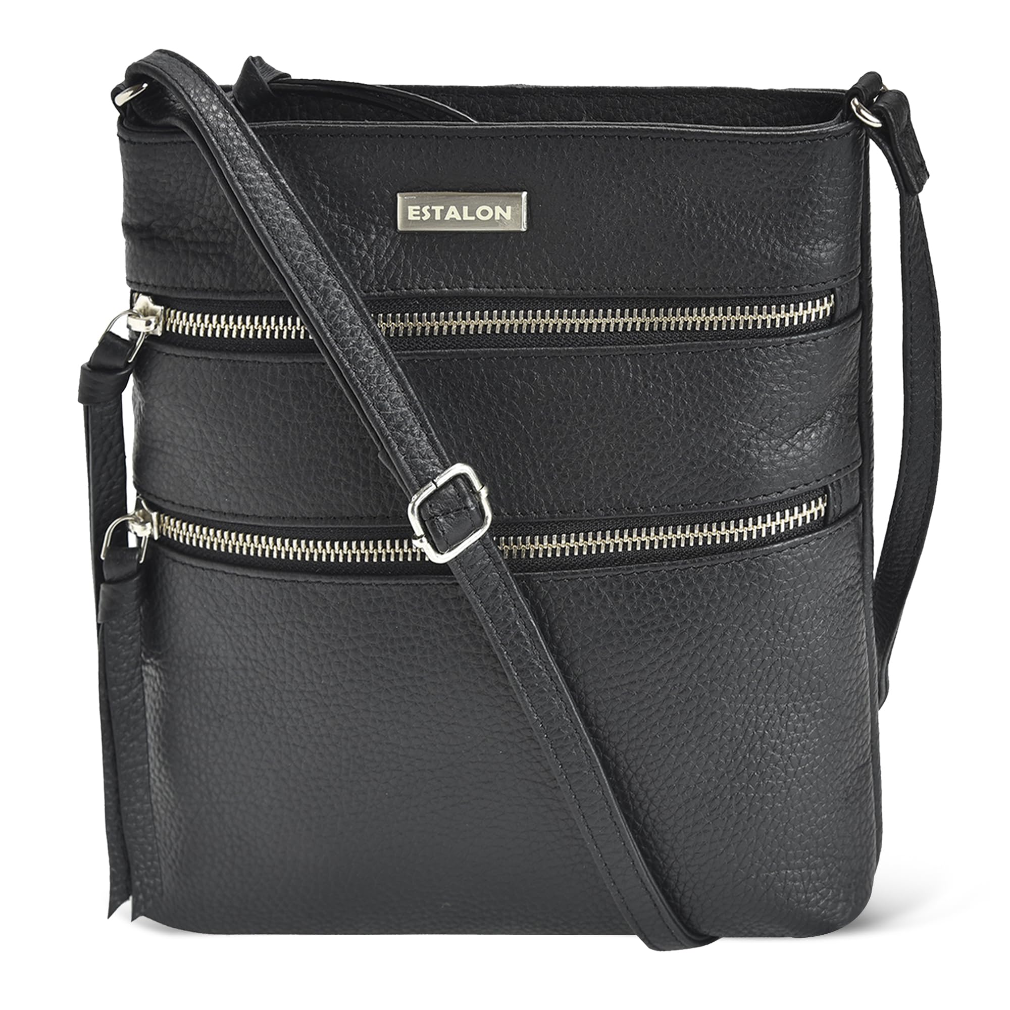 ESTALON Leather Crossbody Purses For Women - Trendy Women's Crossbody Handbags - Medium Size Shoulder Bags For Ladies (Bison)