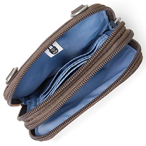 Baggallini Womens - Small Travel Bag With Blocking Sleeves Water-resistant Lightweight Mini Purse Take Two RFID Bryant Crossbody, Portobello Shimmer