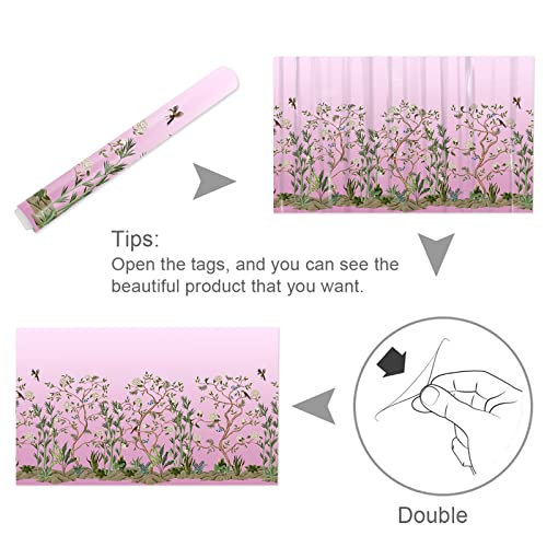 Aquarium Background Flower 24.4x48.8 inch Fish Tank Background PVC Fish Backdrop Wallpaper for Background Aquarium Fall Plants Leaves and Birds Pink Gradient