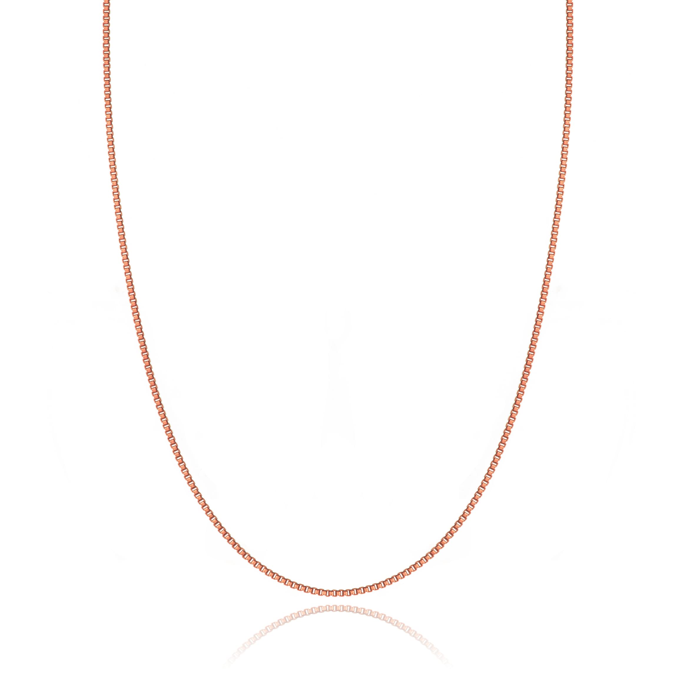 Ariana Lucci 14K Rose Gold Filled Box Chain Necklace for Women, Super Thin 0.7mm Non Tarnish, Italian-Made Timeless Classic Box Chain Style, 20"