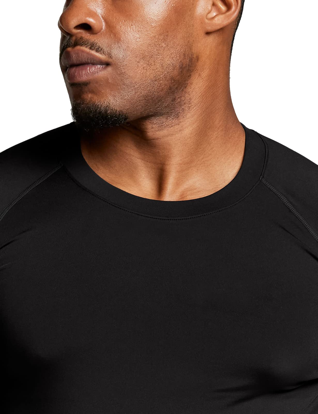 ATHLIO Men's Thermal Long Sleeve Compression Shirts, Winter Gear Sports Base Layer Top, Athletic Running T-Shirt, Active Top 3pack Black/Black/Black, Large