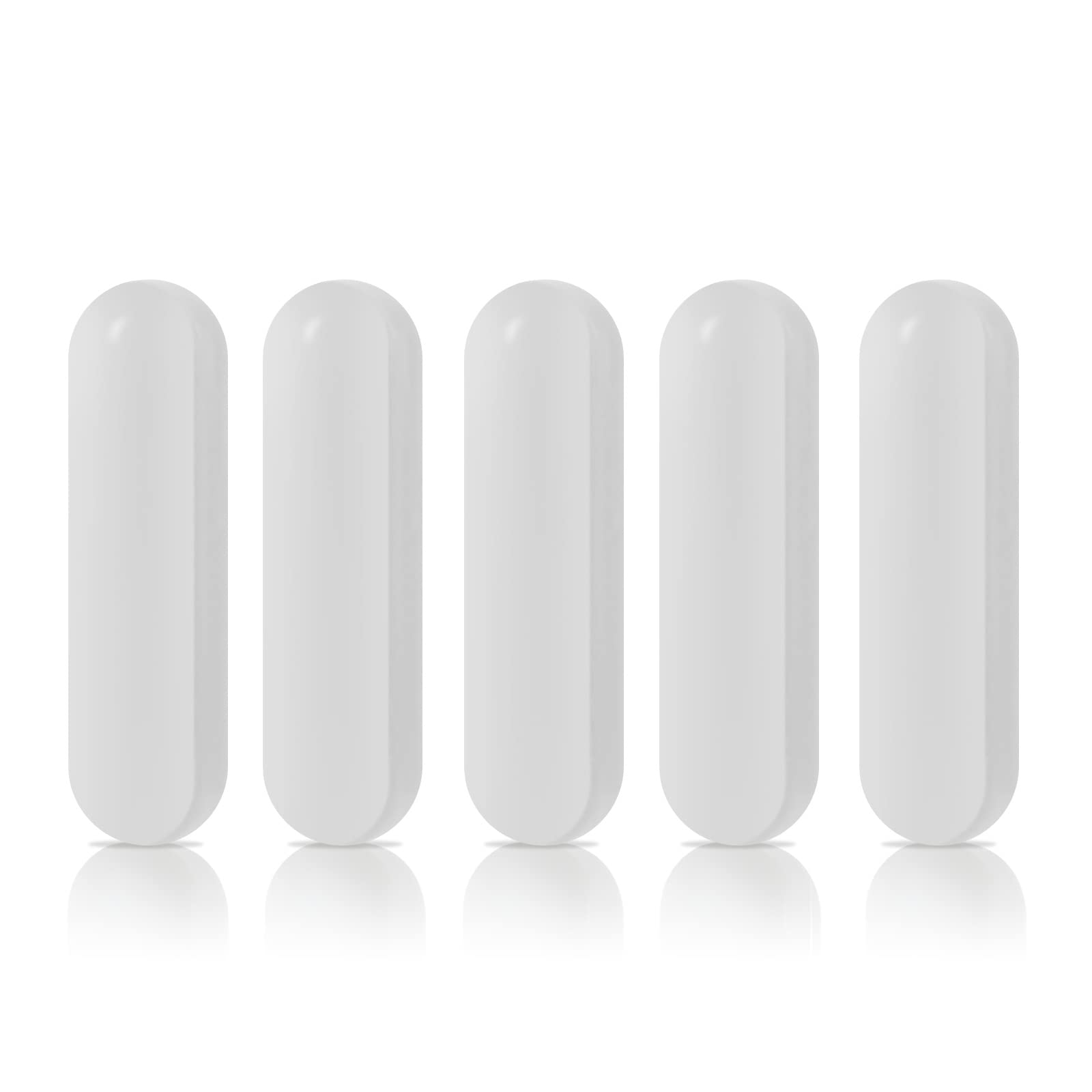 VARWANEO Stir Bars 5 Pcs 6 x 10mm(0.4 inch) PTFE Magnetic Stirrer Mixer Stir Bar,White Color,Laboratory Bar,Stir Plate Bar