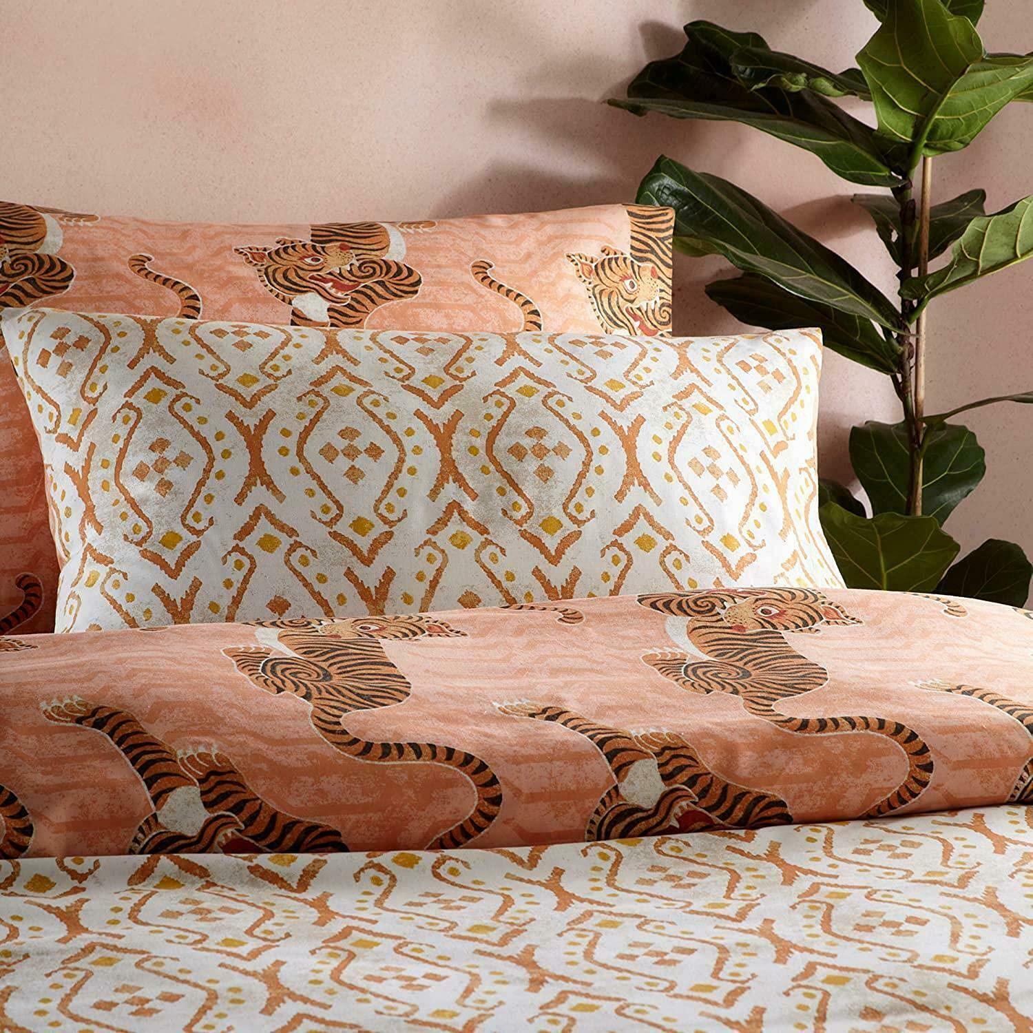 Furn Tibetan Tiger Duvet Set (Queen) (Blue)