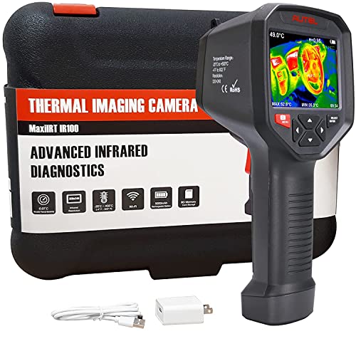 Autel MaxiIRT IR100 Thermal Imaging Camera Auto-Focus for Instant Thermal Imaging Dual Camera Overlay Feature Adjustable Emissivity Five Color Palettes Wi-Fi Image Transfer to PC or Mobile Device
