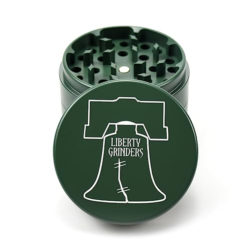 Liberty Grinders Herb Grinder - Spice, Ceramic Coated, Hard Case, 2.5 inch, 4 Piece, Accessories, Green