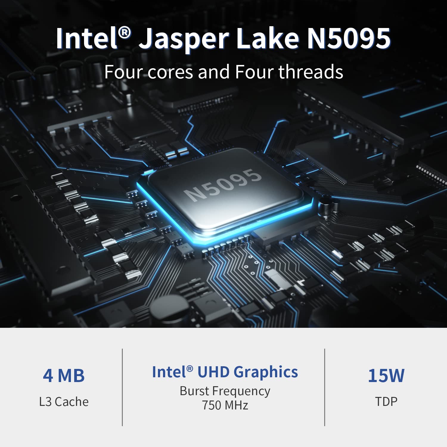 Benss Mini PC, Mini Intel 11th Gen 4 Cores N5095, Mini Desktop Computer 8GB DDR4 RAM 256GB SSD, Small Mini Computer Supports HDMI and DP 4K UHD/Gigabit Ethernet/Dual WiFi/BT/VESA for Home/Office