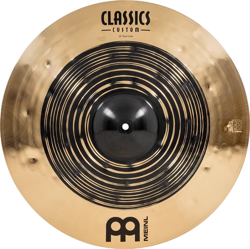 Meinl Cymbals Classics Custom Dual 20" Crash Cymbal for Drum Set, Dark/Brilliant — Made in Germany — B12 Bronze, 2-Year Warranty, (CC20DUC)