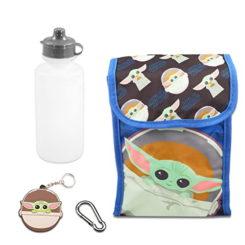 Disney Bundle Star Wars Baby Yoda School Backpack Set for Kids ~ 4 Pc Bundle With 16inch The Child School Bag, Pens, Stickers, And More | Mandalorian School Supplies