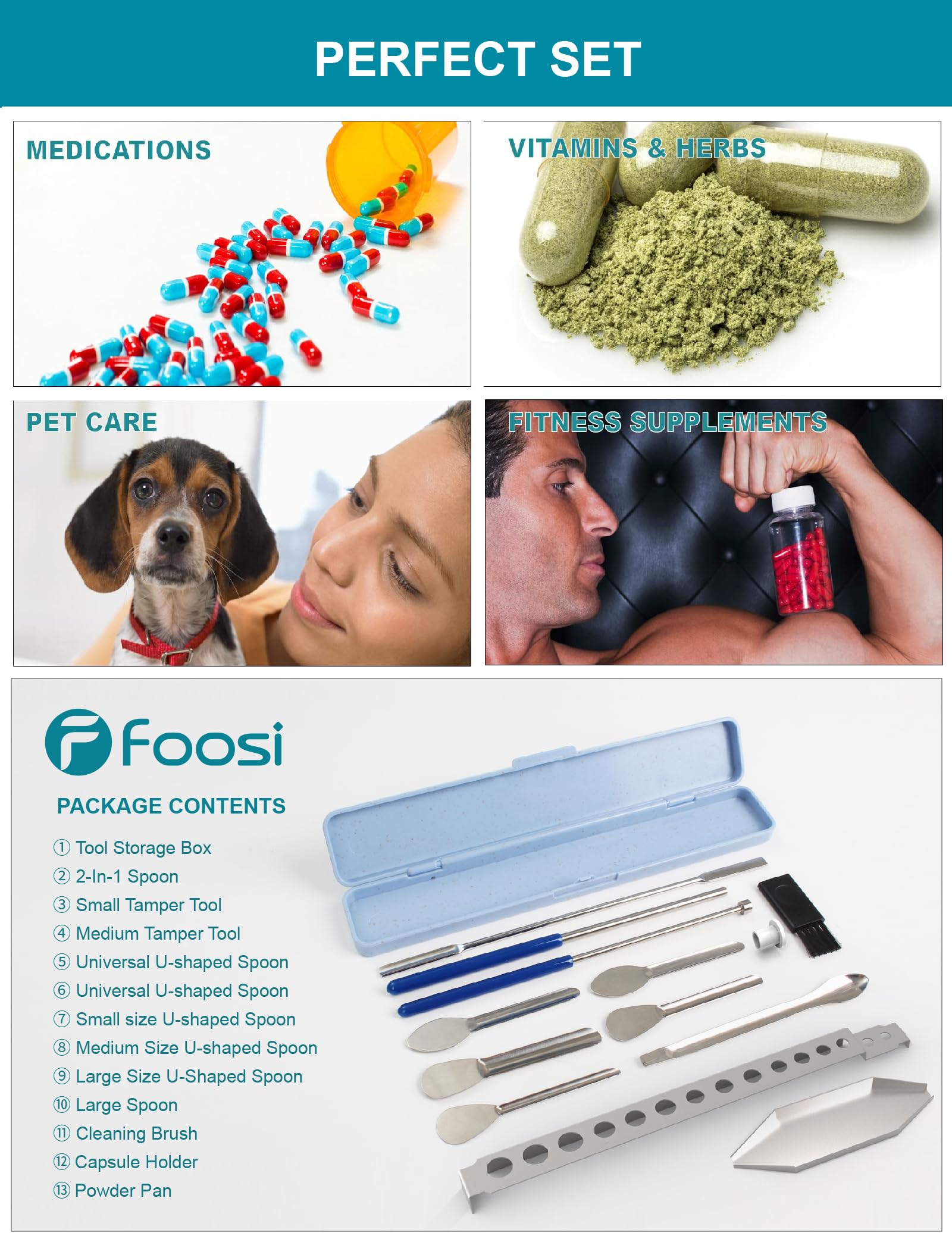 Capsule Filling Machine Kit – Pill Filler Tray Tools for Quickly Maker Empty Gel Capsules All Size 000 00 0 1 2 3 4 5, Lab Spoons Spatula Scoops Tool 13Pcs