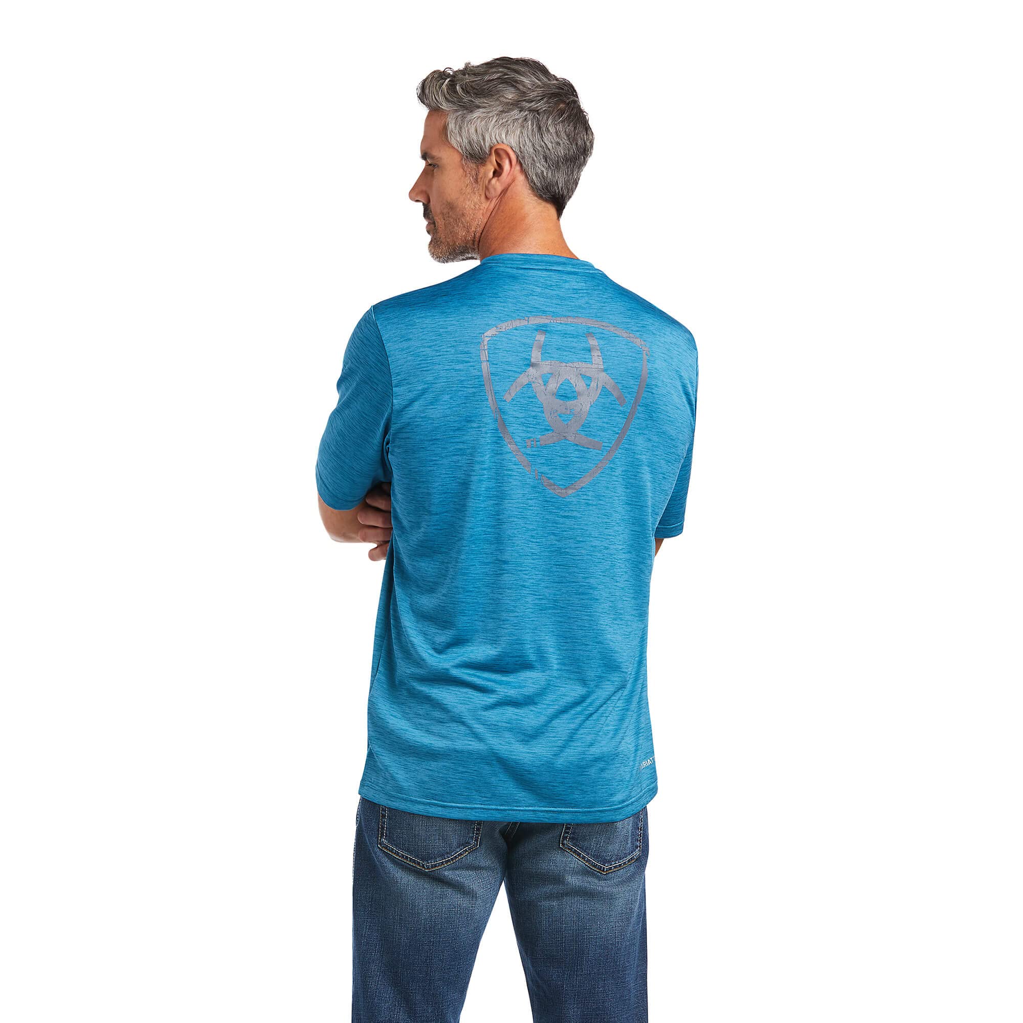 Ariat Men's Charger Shield Tee (X-Large, Fluid Teal)