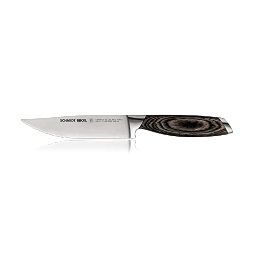 Schmidt Brothers -Bonded Ash 4-Piece Jumbo Steak Knife Set, High-Carbon German Stainless Steel Cutlery in a Wood Gift Box