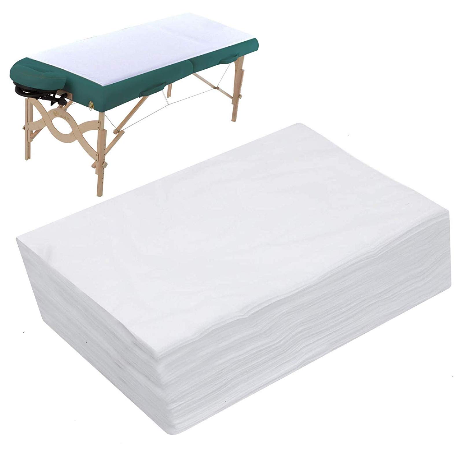 AQUEENLY 20PCS Spa Bed Sheets Disposable Massage Table Sheet Waterproof Bed Cover Non-woven Fabric, 31" x 67"