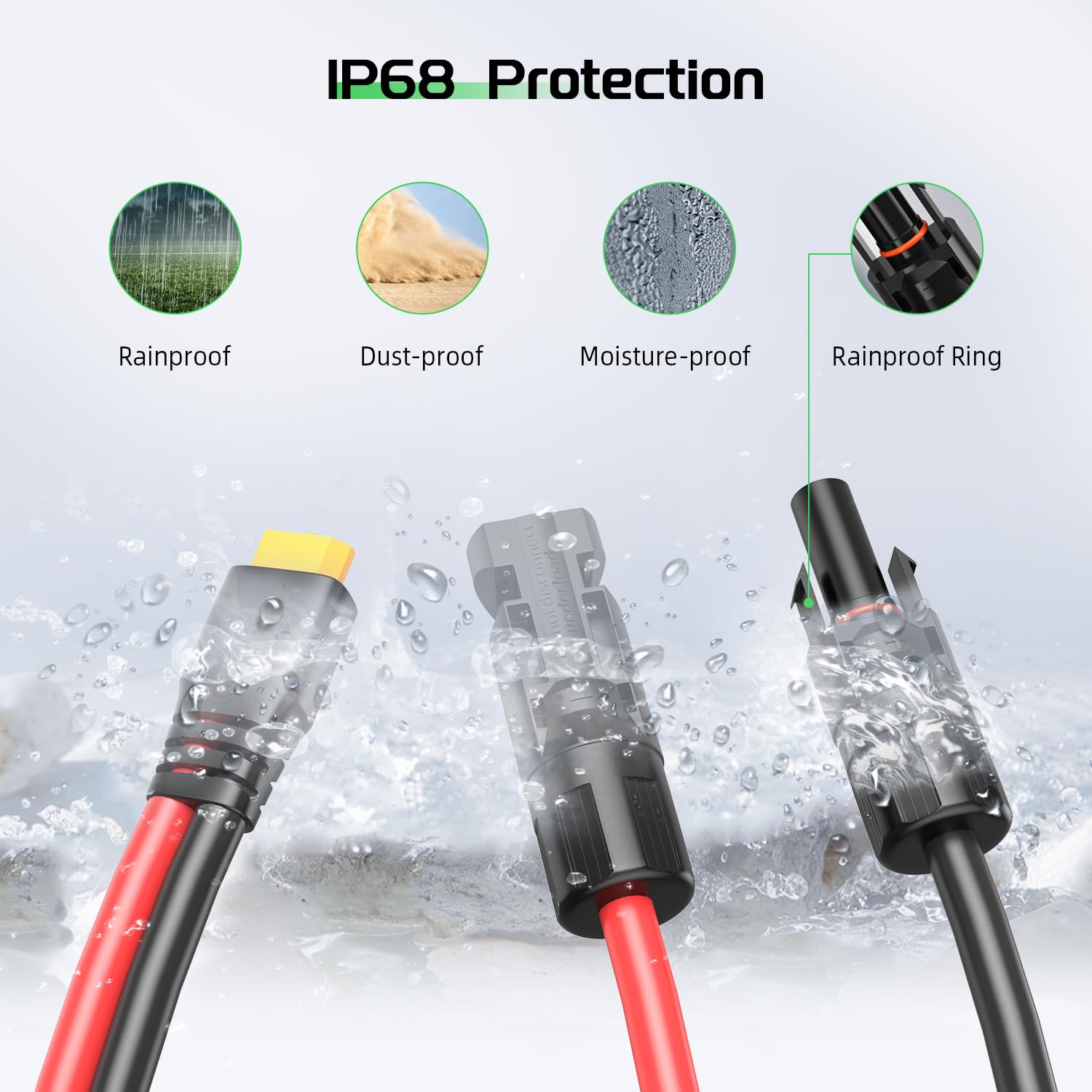 Bateria Power Solar to XT60 Charge Extension Cable, 12AWG 15Ft Solar Connector to XT60 Adapter Cable for Solar Panel to Portable Power Station Solar Generator LiFePO4 Battery RV