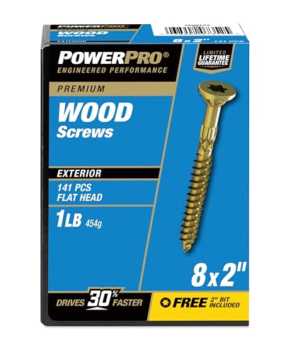 Power Pro Premium Exterior Wood Screws (#8 x 2") - 1lb Box