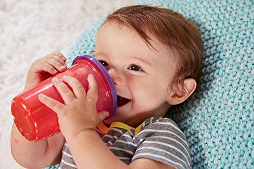 The First Years Take & Toss Spill Proof Sippy Cups - Reusable Toddler Cups - Rainbow - Kids Cups and Snap On Lids for Ages 9 Months and Up - 4 Count