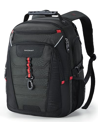 BAGSMART Slim Business Laptop Backpack with USB Charging, Anti-Theft, Water-Resistant - Fits 15.6-Inch Notebook
