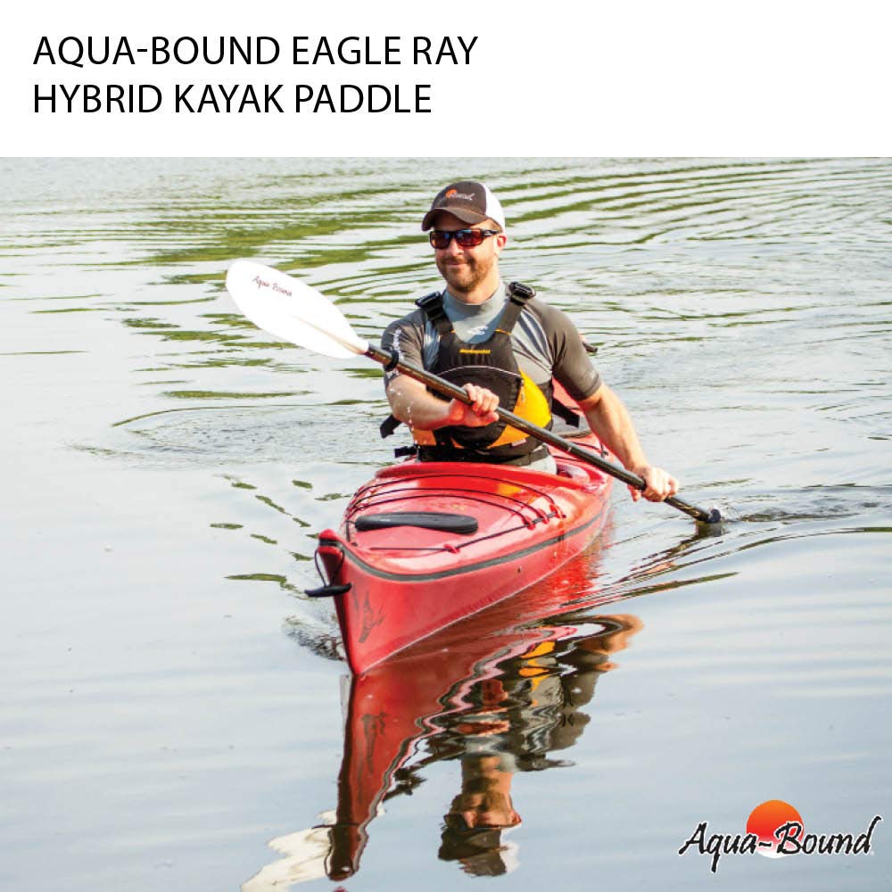 AQUA BOUND EagleRay Hybrid White Fiberglass Blade/Posi-Lok Carbon Shaft, 220 cm