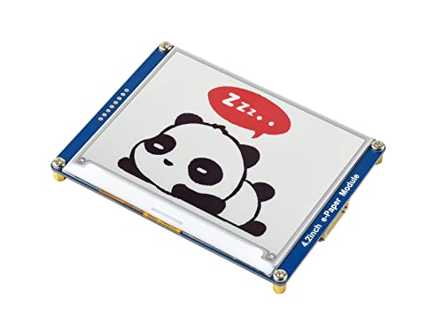 waveshare 4.2inch E-Ink Display Module Compatible with Raspberry Pi 5/4B/3B/Zero/Zero W/Zero 2W/Pico/Pico W/Pico WH, 400x300 Resolution Three-Color SPI Interface
