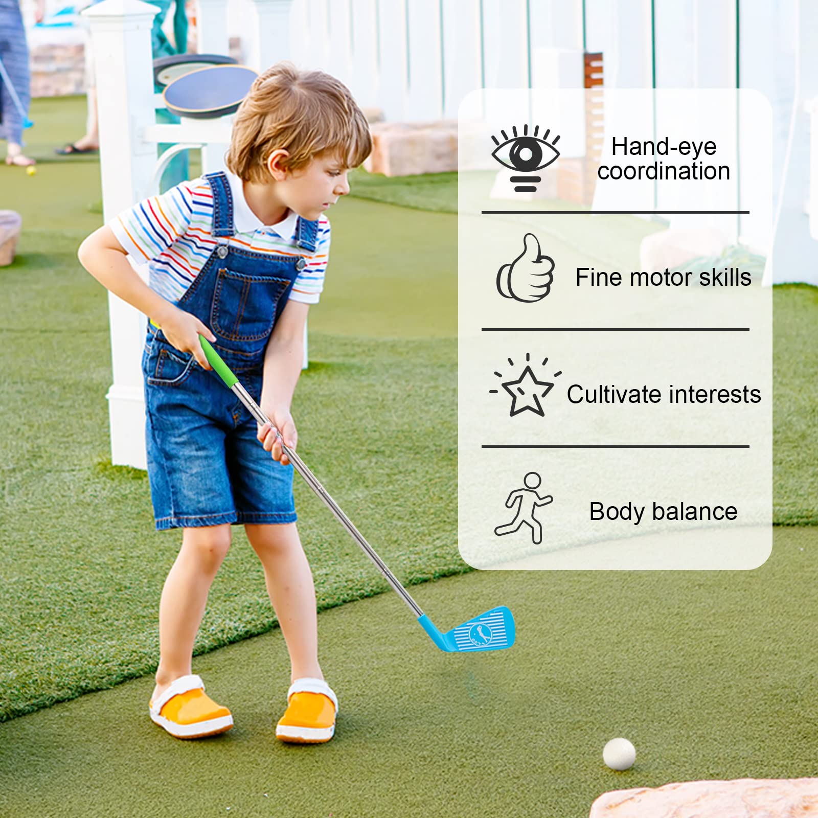 Liberry Kids Golf Club Set, Retractable Toy Golf Clubs for Toddlers, Mini Golf Set for Children Age 3 4 5 Years Old