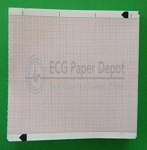 Zoll Compatible 8000-0300 Ambulatory EMS Recording Chart Paper, 100 Packs Per Case, Size 90mm x 30m, Grid Color Red