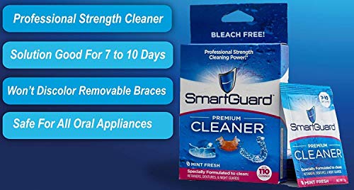 SmartGuard Premium Cleaner Crystals β(110 Cleanings)- Removes Stain, Plaque & Bad Odor from Dentures, Clear Braces, Mouth Guard, Night Guard & Retainers.