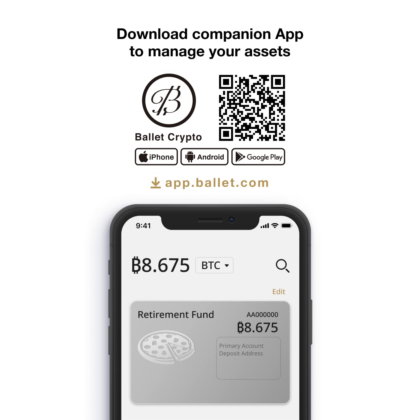 Ballet 2-Pack REAL Pizza - The Easiest Crypto Cold Storage - Nondescript Cryptocurrency Hardware Wallet for Bitcoin, Ethereum, XRP, Litecoin, and 200+ Other Cryptocurrencies