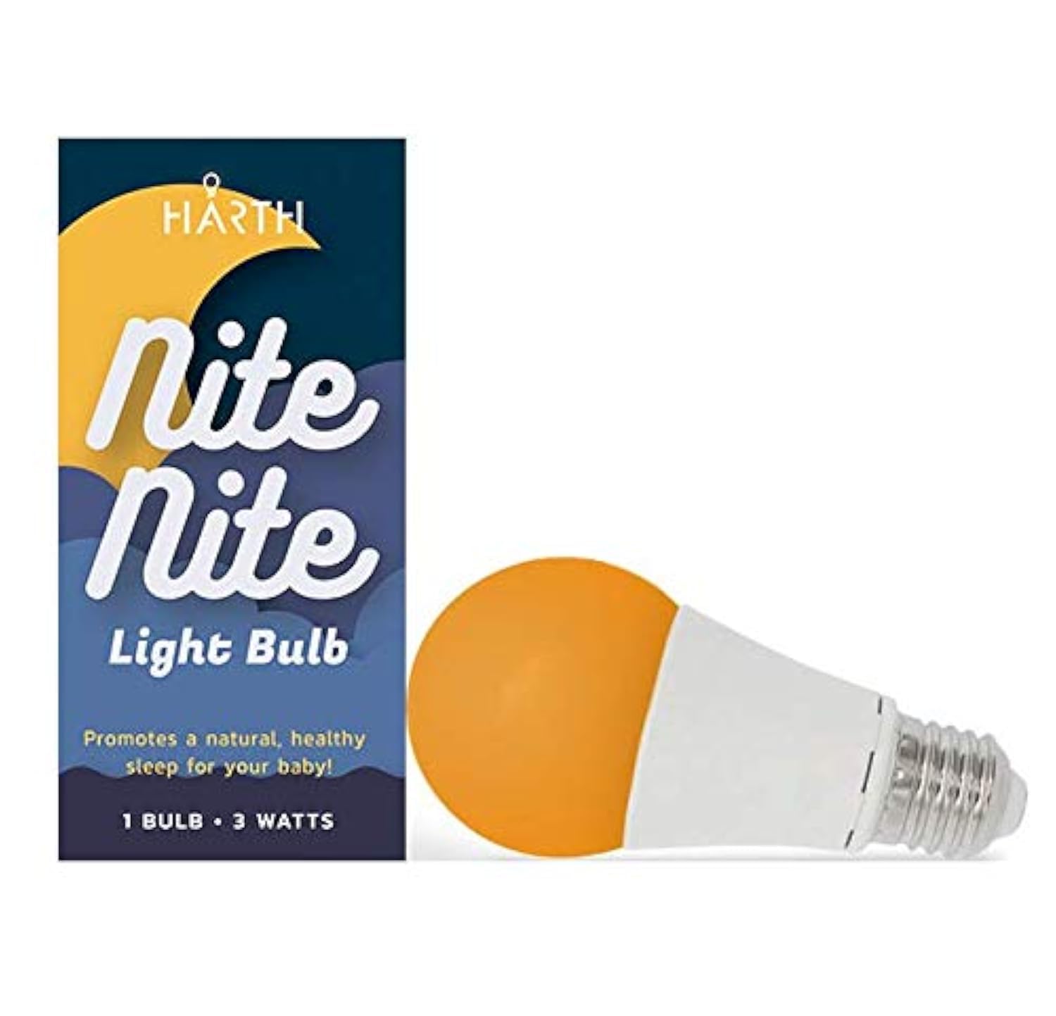 Nite-Nite Light Bulb. Natural Baby Sleep Aid. Promotes Healthy Sleeping Habits for Baby and Mother | Certified by The National Parenting Center. 3 Watt Dimmable, Amber Color - Flicker Free Pack of 1