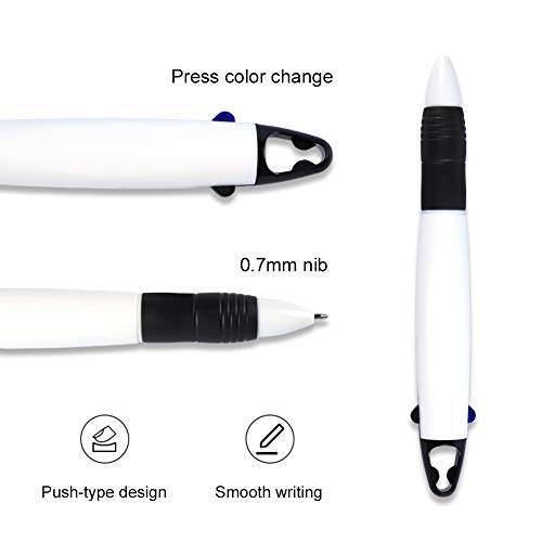 SMTTW Neck Pens in a Rope Retractable Pen on Lanyard 2 Colors Ink Ballpoint Pen with Chain for Nurses Students, Office School Home Supplies (5 Pack)