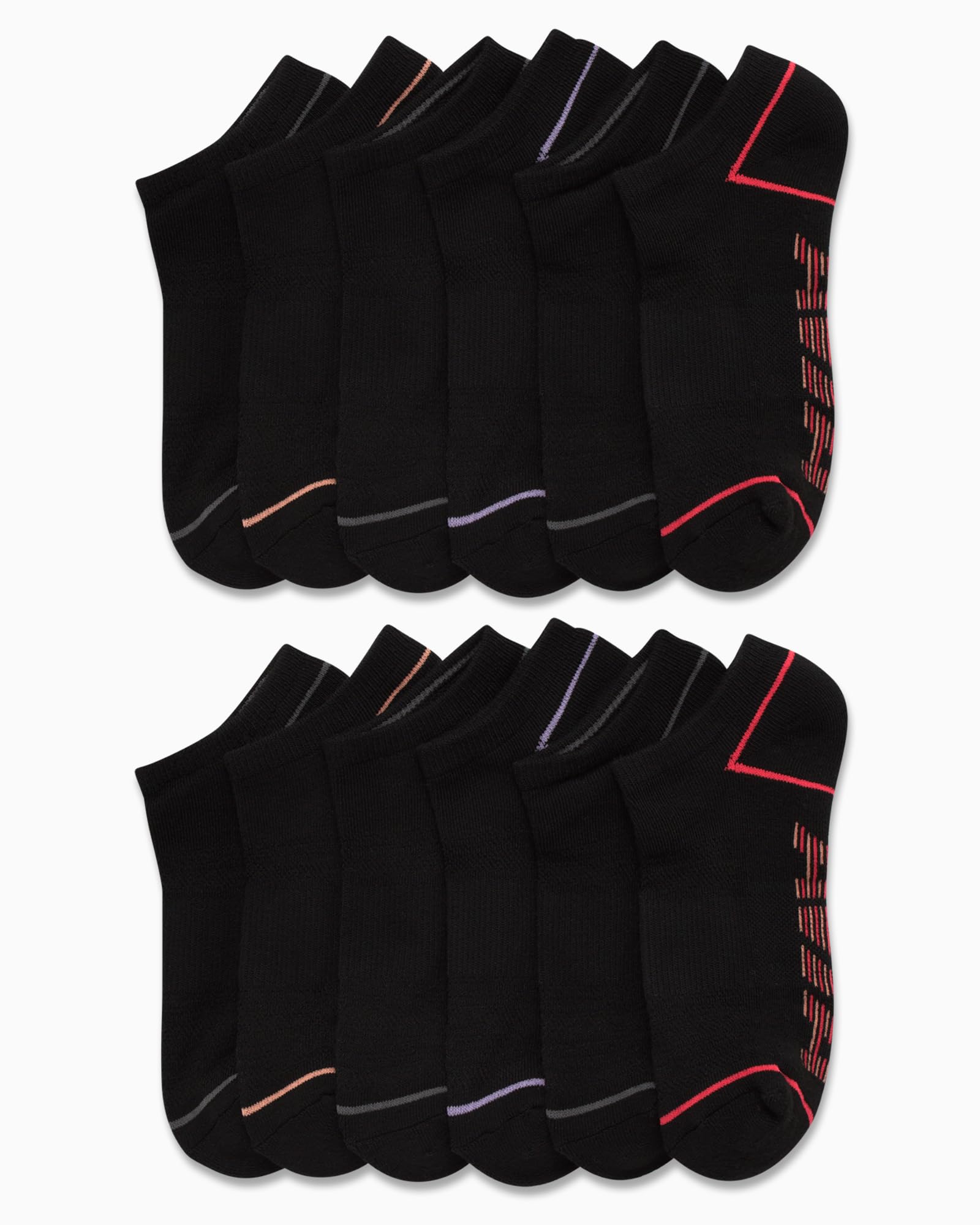 Avia Women's Low Cut Socks - 12 Pack Performance Cushion Comfort No Show Socks - Breathable Athletic Socks for Women (4-9), Size 4-9, Black/Grey Assorted
