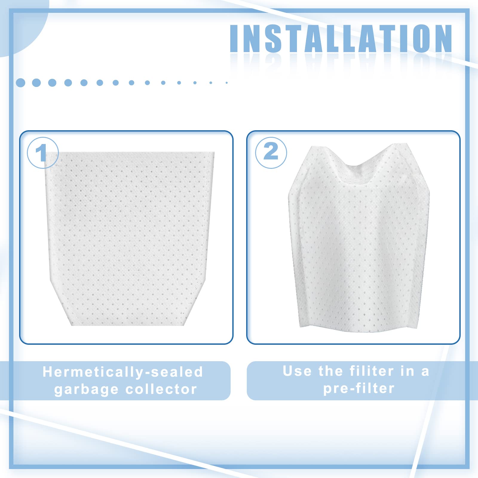 Breling 20 Pieces Cloth Vacuum Filter Compatible with Makita T-03193 and a Brush Vacuum Filter Replacement Cloth Vacuum Dust Collector Filters, White