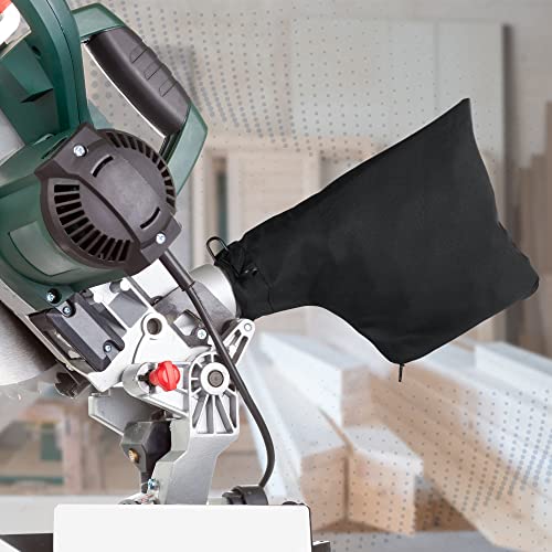 Black Dust Collection Bag for Miter Saw 255 Model with Zipper and Wired Adjustable Stand, Dust Collector Bags for Miter Saw, Tank Belt Sander, Edge Planer, Diagonal Saw (2 Pack)