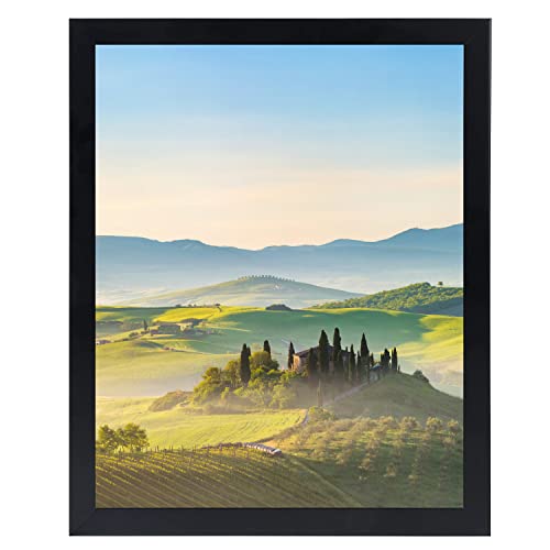 HUKONHEP 12x16 Black Picture Frames, Photos Frame with Plexiglass, Wall Gallery Photo Frames, Horizontal and Vertical for Wall Mounting, Home Office Decoration