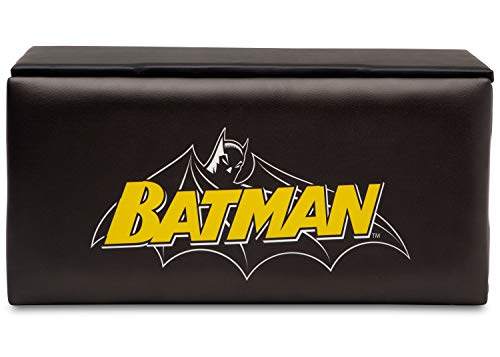 Delta Children DC Comics Batman Upholstered Storage Bench for Kids | Perfect for Bedrooms/Playrooms/Living Rooms | Features Fun Graphics of Batman
