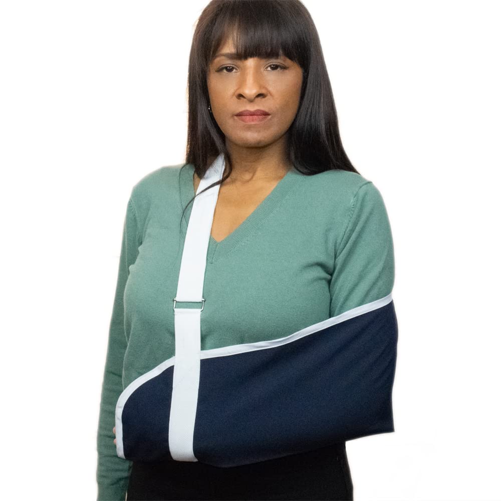 Arm Sling Shoulder Support Broken Arm Adjustable Shoulder Immobilizer Reduce Cervical Strain Wrist Injury Elbow Surgery Fractured Bones Unisex Breathable Left and Right Hand - Sago Health Care