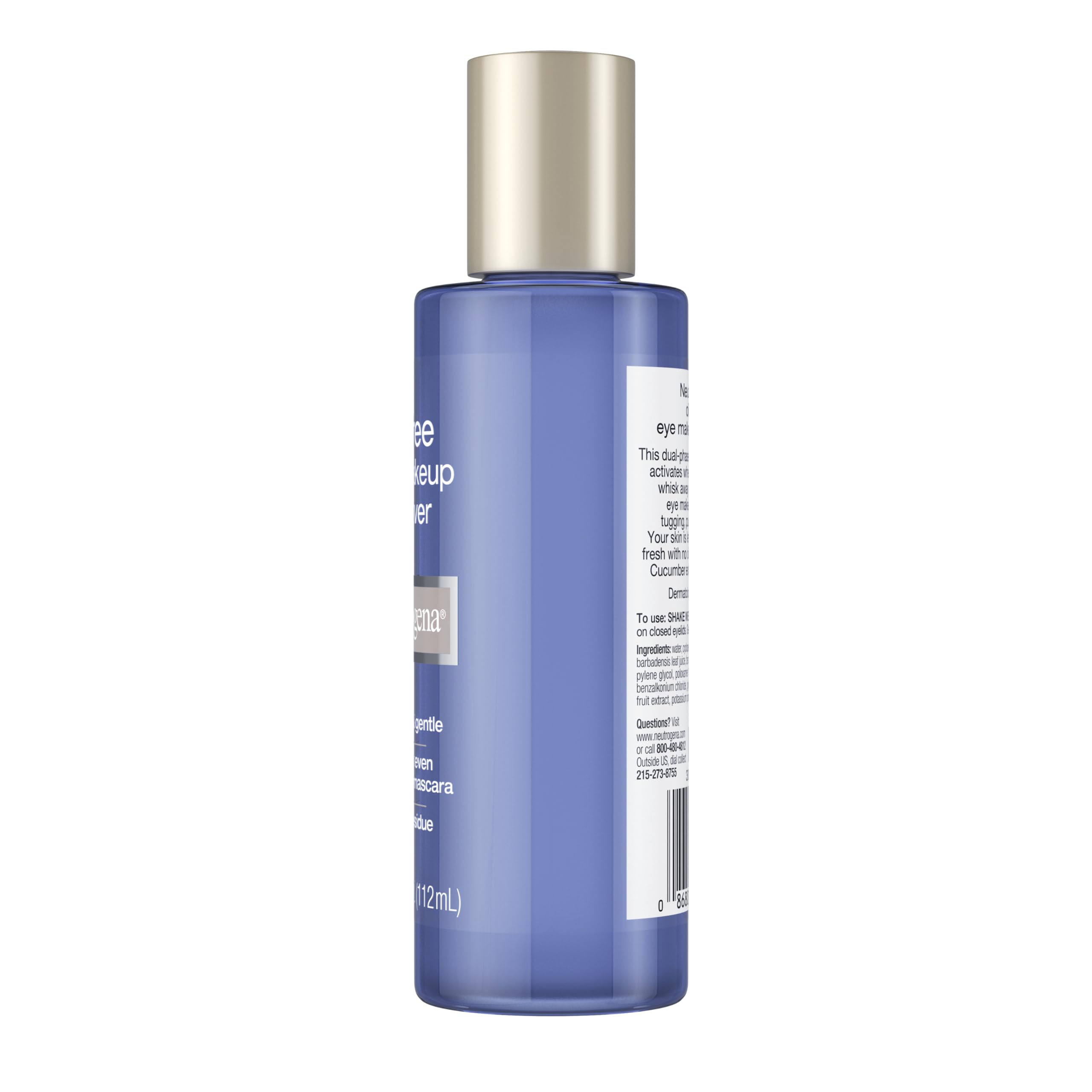Neutrogena Gentle Oil-Free Eye Makeup Remover & Cleanser for Sensitive Eyes, Non-Greasy Makeup Remover, Waterproof Mascara Remover, Dermatologist & Ophthalmologist Tested, 3.8 fl. oz