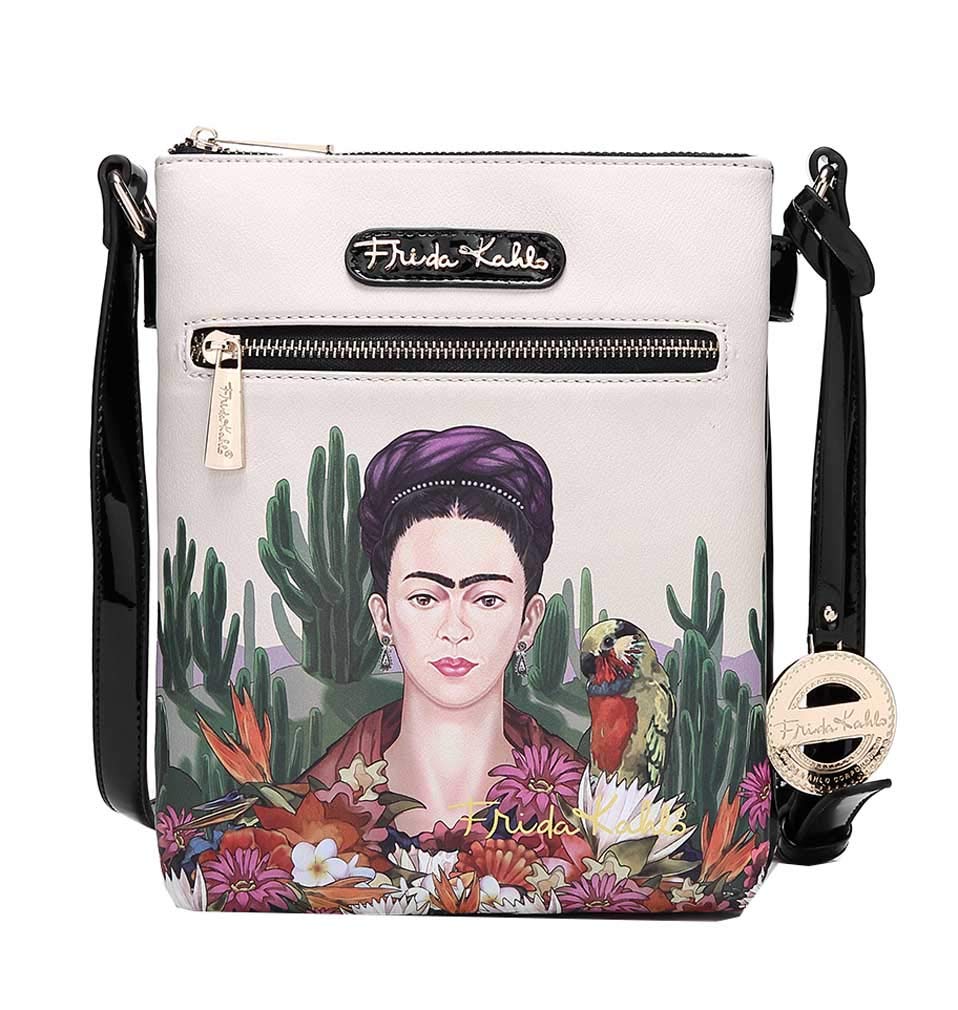 Frida Kahlo Cactus Collection Licensed Cross Body Bag (Beige/Black)