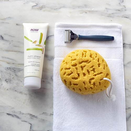 NOW Foods Solutions, Nutri-Shave, Shave Cream, Removes Pore Clogging Residue, Reduces Irritation, 8-Ounce