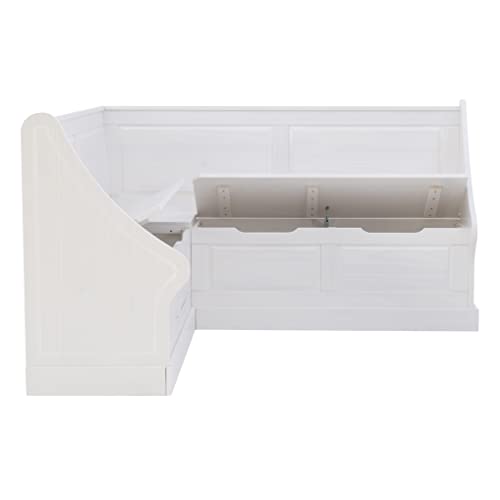 Linon Harris White Corner Breakfast Nook - Nook Only, Table is NOT included!