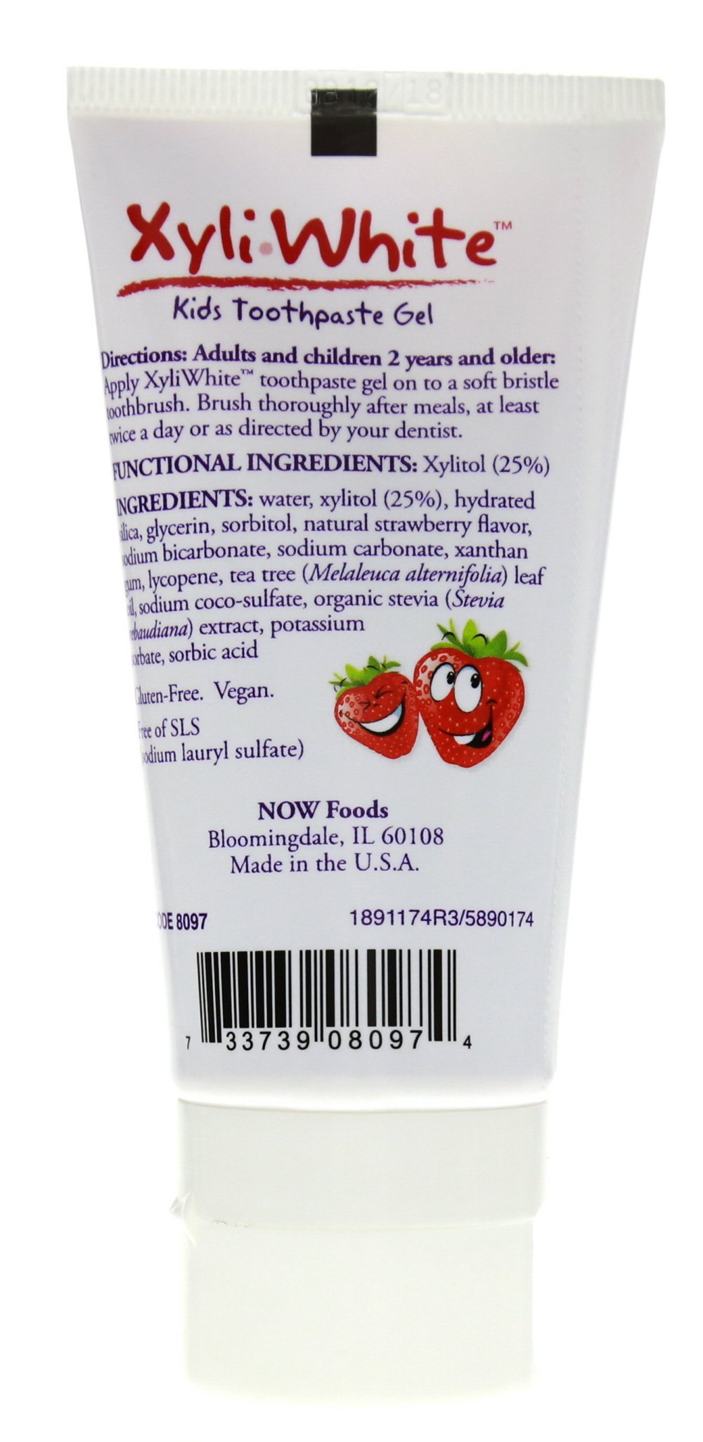 NOW Foods XYLIWHITE STRAWBERRY-KID'S TOOTHPASTE, 3 oz. - 5PK