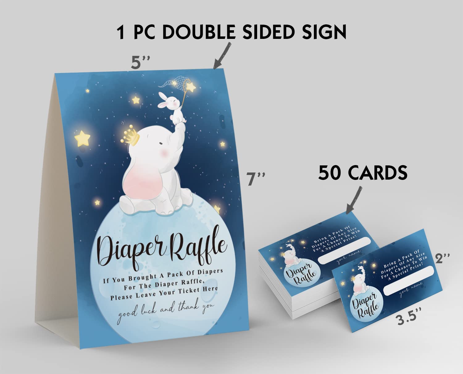 Diaper Raffle Tickets for Baby Shower Sign,Baby Shower Invitations with Diaper Raffle Cards - Baby gender neutral tickets(1 Sign with 50 Raffle Tickets) Toctose018