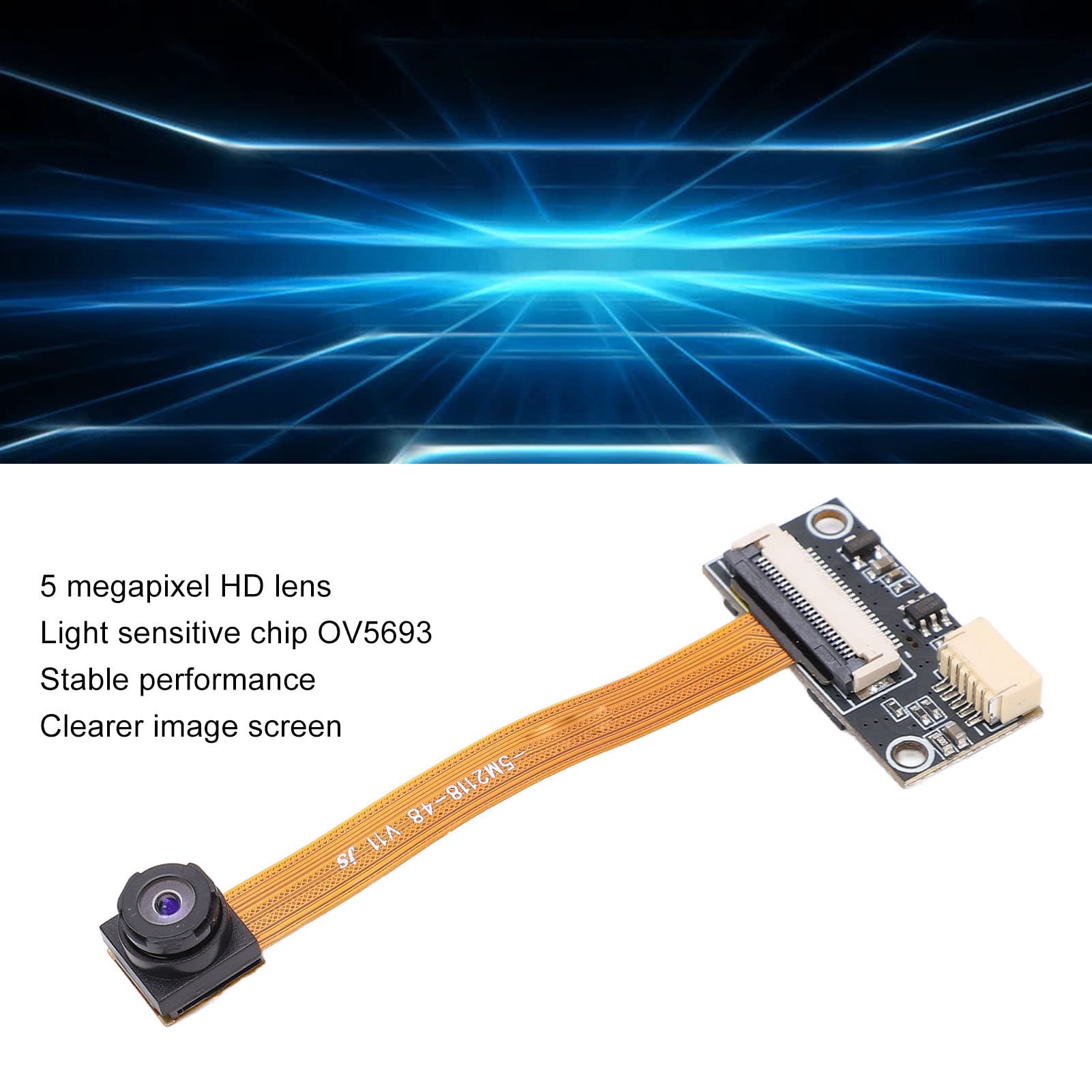 Camera Module, 5MP USB Interface Free Driver Automatic Focusing Performance Stable Video Network Camera Board Black