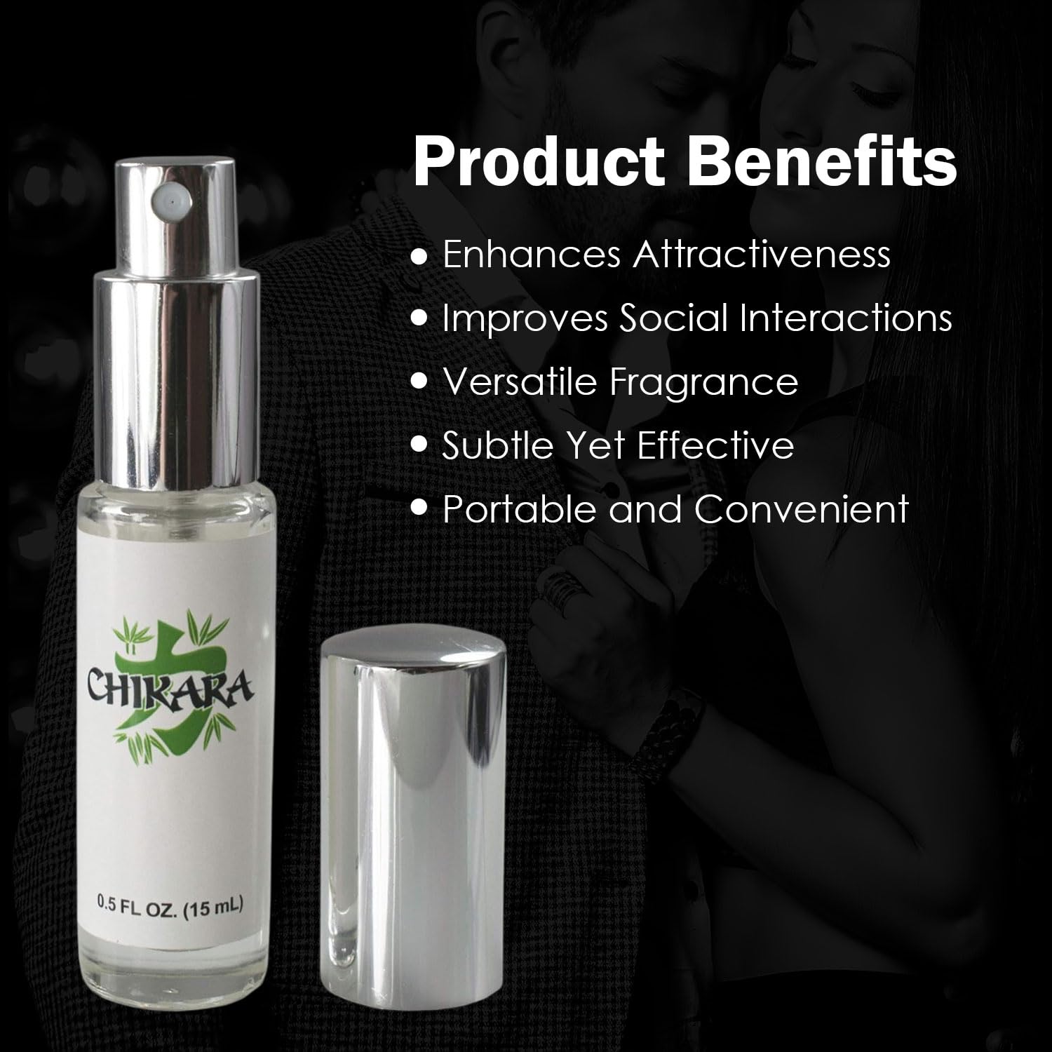 Love Scent Chikara Pheromone Cologne for Men, High Concentration Pheromone Spray, Mens Pheromones Cologne to Attract Women, Long Lasting Cologne Pheromones for Men (15 ML) - 1 Pack