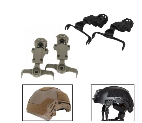 Armorwerx Rear Helmet Rail Attachment Kit Compatible with M-LOK, MSA Sordin & TCI Liberator Headsets (Tan)