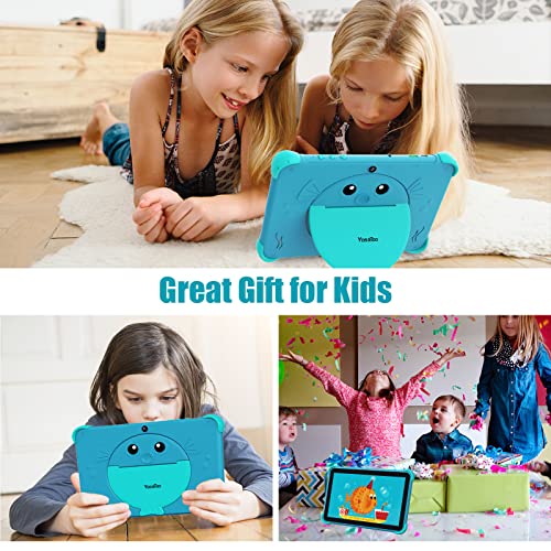 Kids Tablet 10 inch Tablet for Kids with Gamepad Case Included,Toddler Tablet 2GB 32GB WiFi Dual Camera HD Touch Screen Android 11 Kids Learning Tablet Parental Control YouTube ABC Mouse Blue