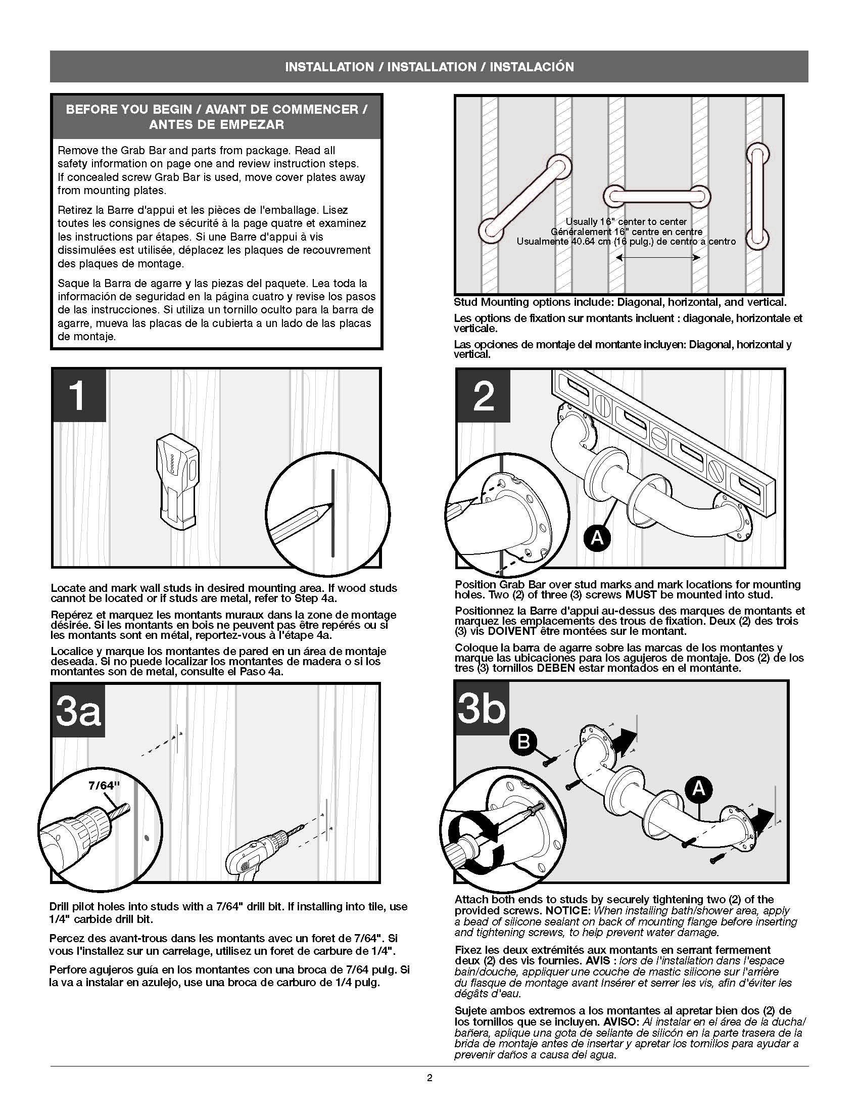 Delta Faucet DCL5916-BN Carlisle Bathroom Safety, 16 inch x 1 1/4" Decorative Grab Bar, Brushed Nickel
